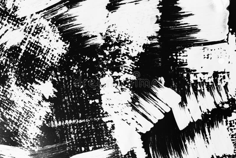 Patterns of White Paint from a Brush on a Black Background Stock Image ...