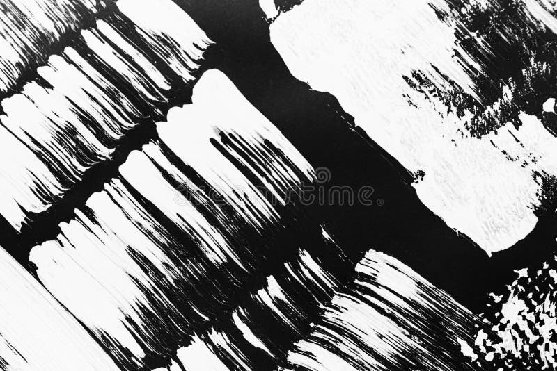 Patterns of White Paint from a Brush on a Black Background Stock ...