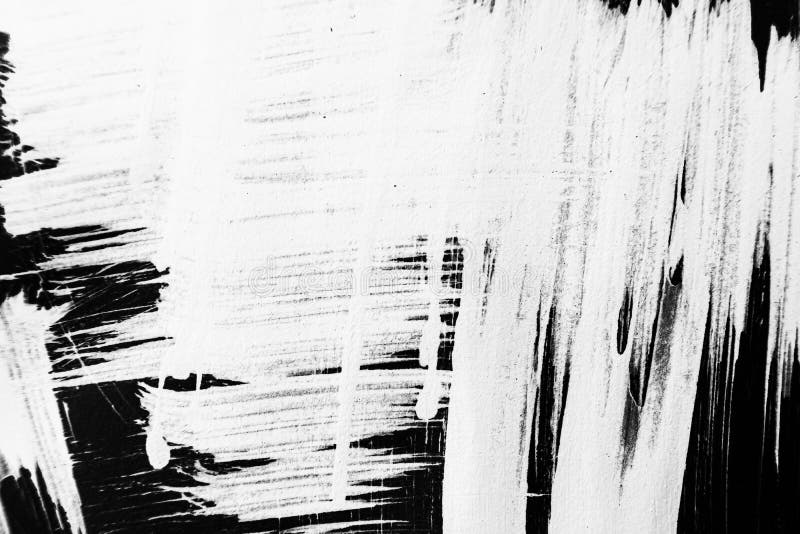 Patterns of White Paint from a Brush on a Black Background Stock ...