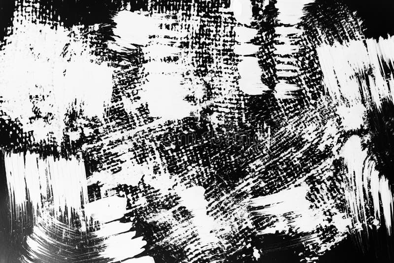 Patterns of White Paint from a Brush on a Black Background Stock Image ...