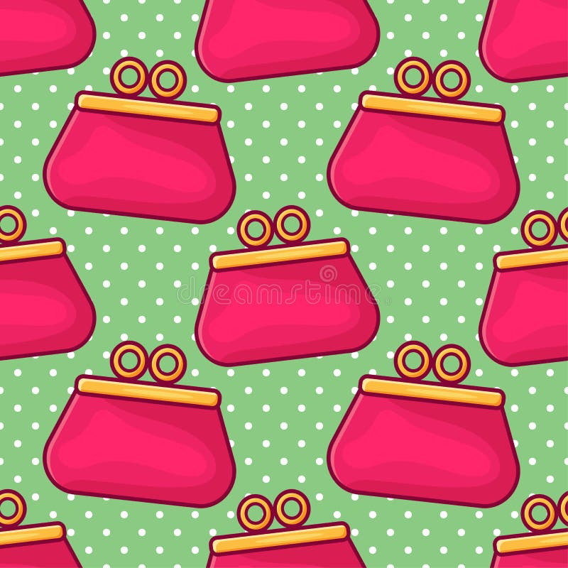 Women Wallet Seamless Pattern Vector Illustration Stock Illustration ...