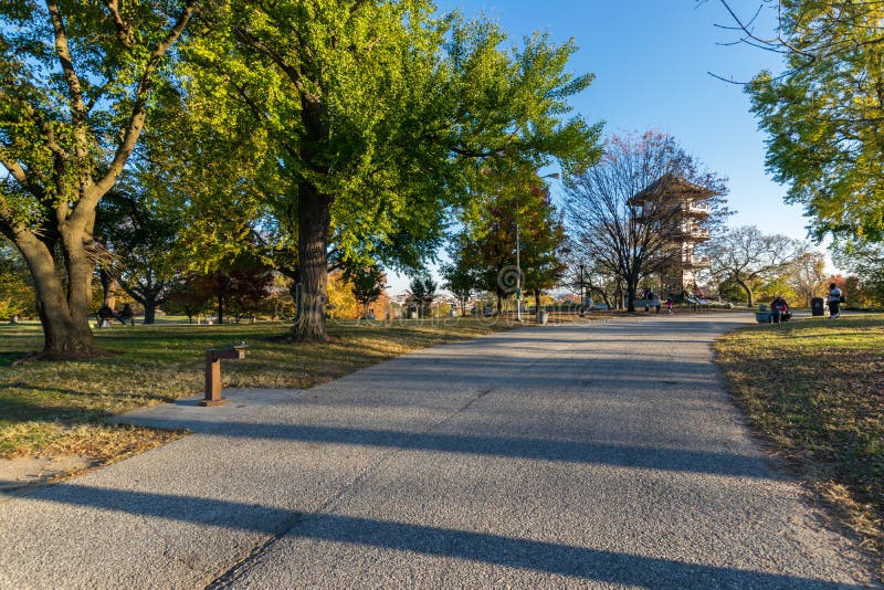 Patterson Park during Autumn in Baltimore, Maryland Stock Image - Image ...