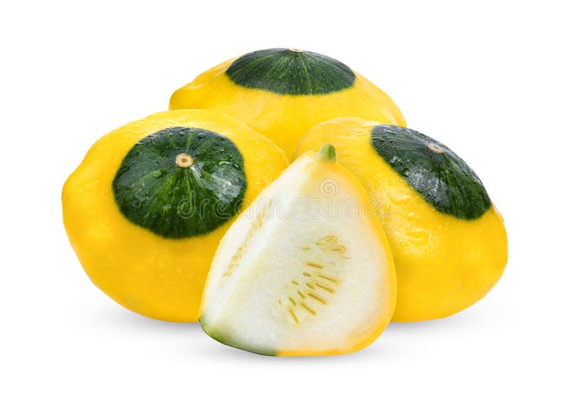Patty Pan Patisson Squash on White Stock Image - Image of nature ...