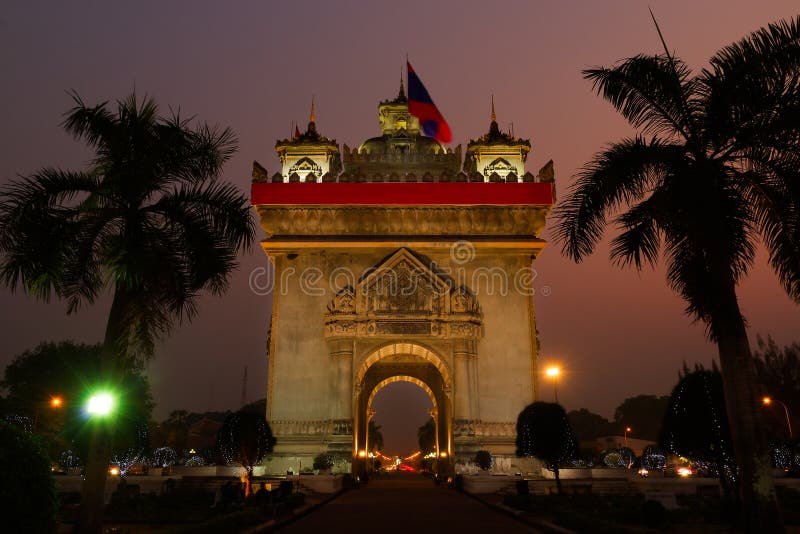 Patuxay Arch, Laos stock photo. Image of victory, laos - 95614072