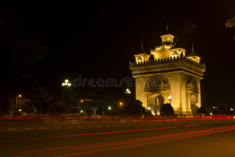 Patuxay landmarks of laos stock photo. Image of asia - 136702424