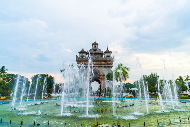 Patuxay Monument in Vientiane, Laos. Editorial Photo - Image of city ...