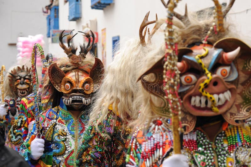 Paucartambo Masks with the Devil, Peru during the Procession of the ...