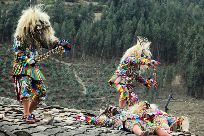 PAUCARTAMBO PERU Demons and Devils Called SAGRAS Climbed on the Roofs ...