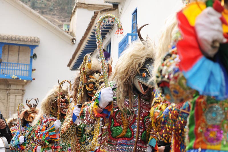 PAUCARTAMBO PERU, Sacred -and Devil Demons with Masks Editorial Stock ...