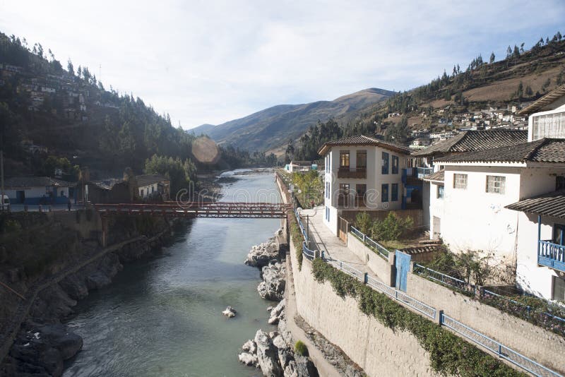Paucartambo Picturesque Town with Colonial Bridge Over Cusco River Peru ...
