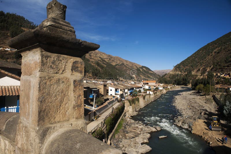 Paucartambo Picturesque Town with Colonial Bridge Over Cusco River Peru ...