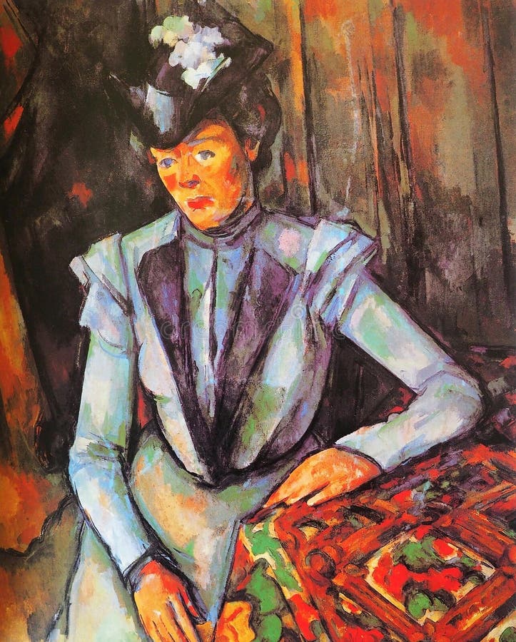 Lady in Blue is an Oil on Canvas Painting by Paul Cézanne Editorial Image - Illustration of ...