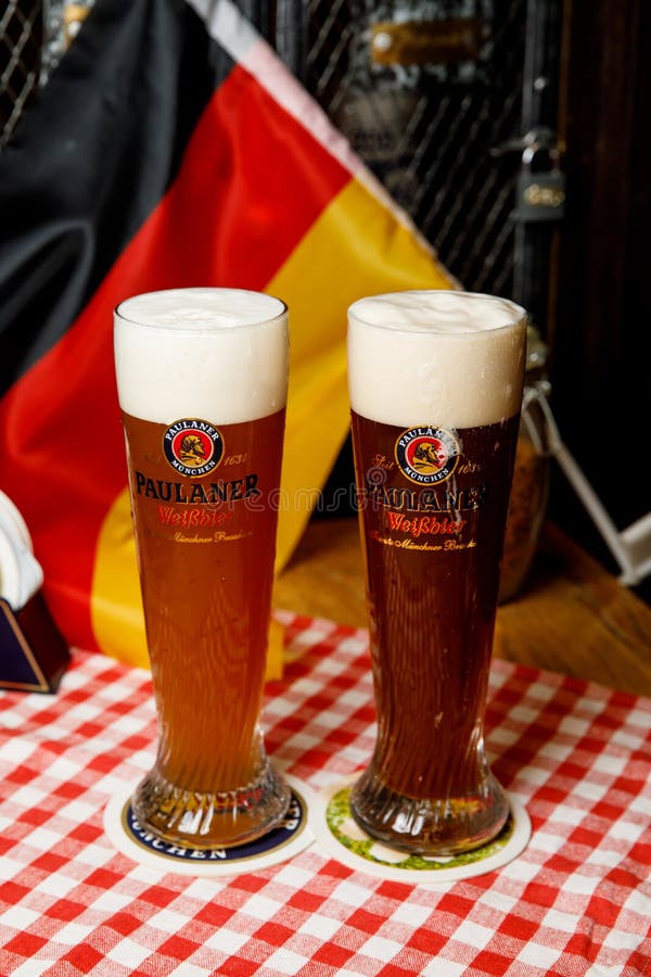 Paulaner Beer Logo In Front Of The Terrace Of A Serbian Bar Advertising ...