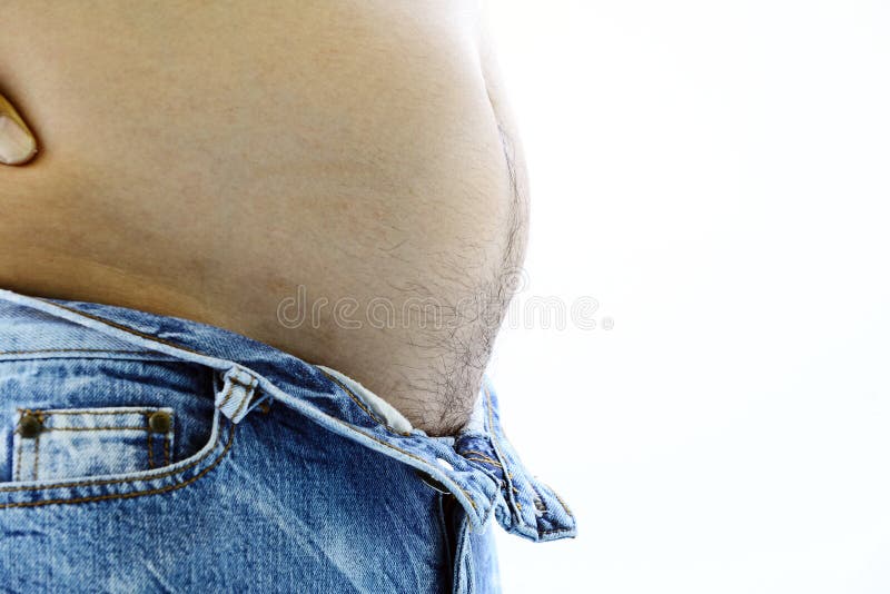 Human Body And Fat Body Part Of Paunch Or Belly And Overweight O Stock ...