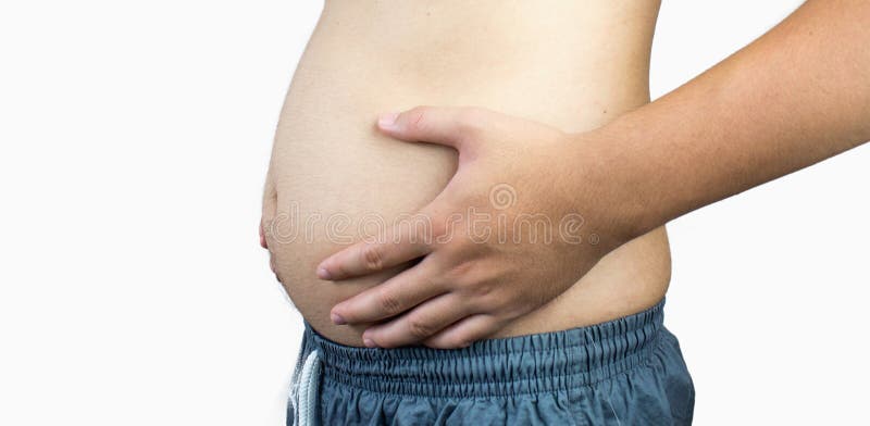 Paunch Fat Person Isolated White Background Stock Photo - Image of care ...