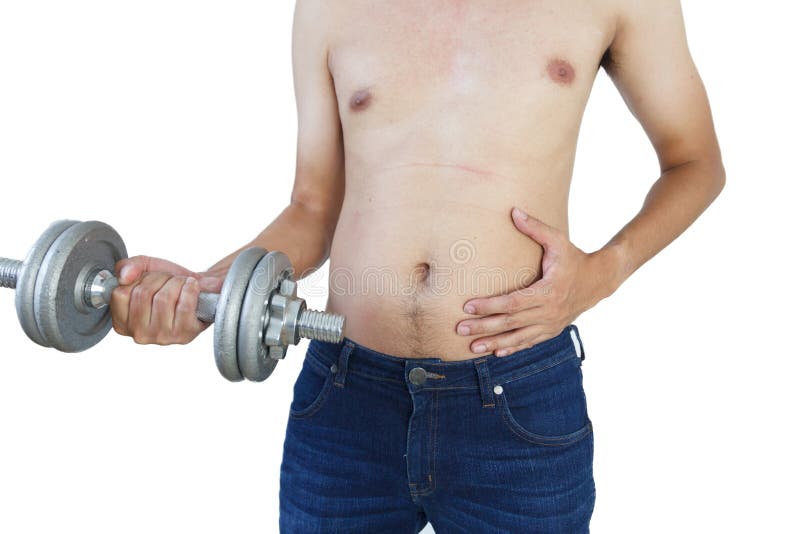 The Paunchy Fat Man Exercise for Lose Weight Stock Image - Image of ...