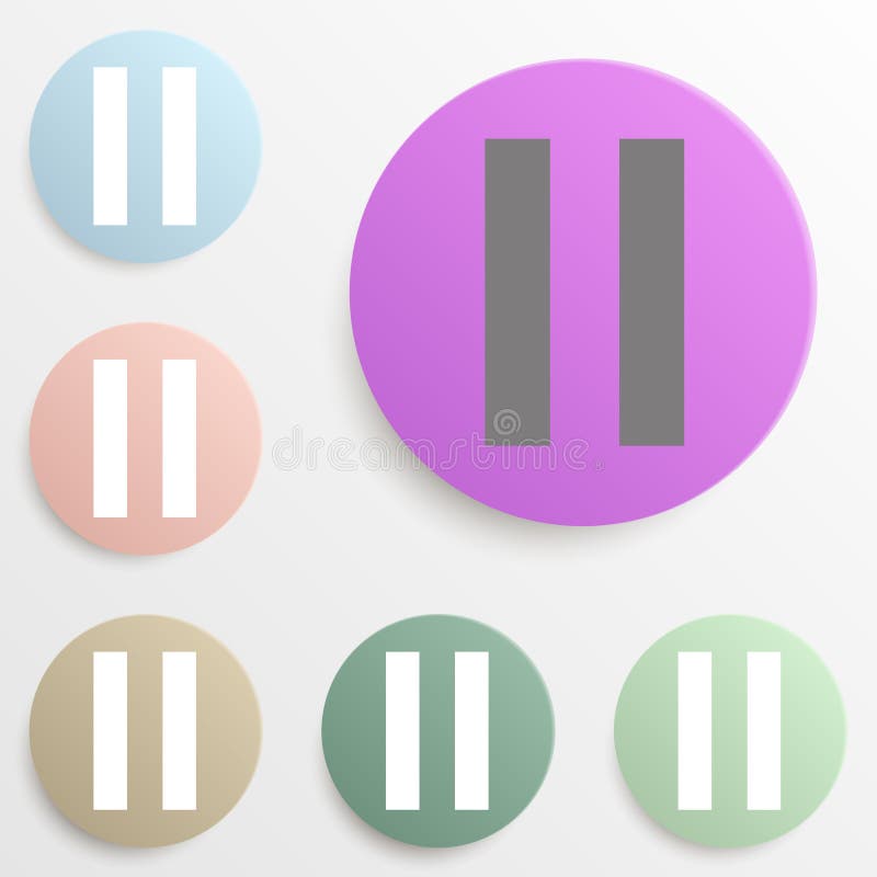 Pause Badge Color Set. Simple Glyph, Flat Vector of Web Icons for Ui ...
