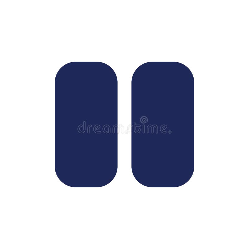 Pause black glyph ui icon stock vector. Illustration of logo - 256667951