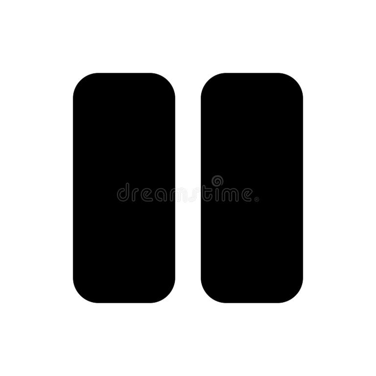 Pause Button Black Glyph Ui Icon Stock Illustration - Illustration of phone, player: 251940405