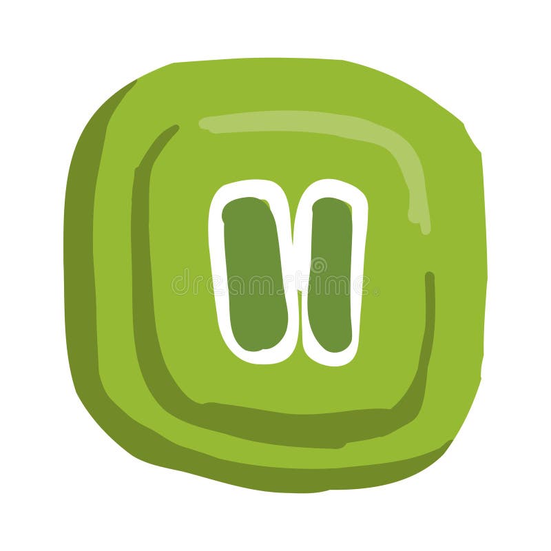 Pause Button in Cartoon Doodle Style, Mobile App Asset, Video Game Ui ...