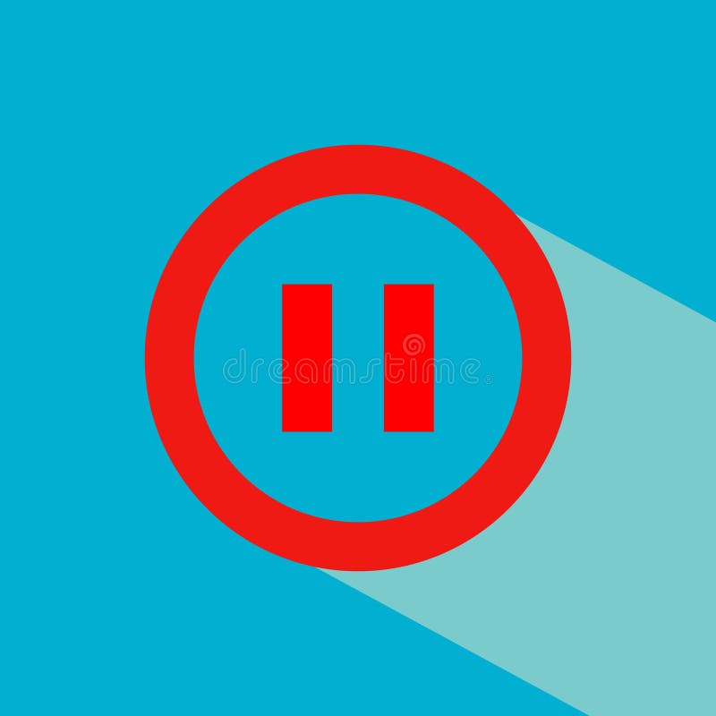 Pause Button with Colorful, Usually for Videos and Music. Vector ...