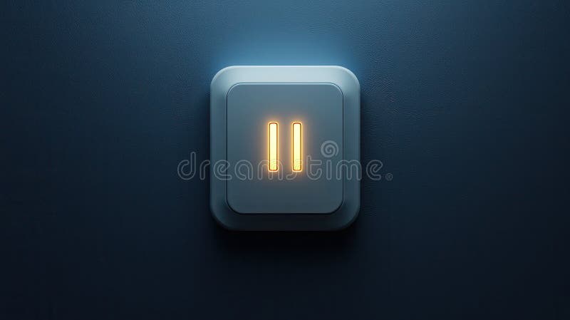 Pause Button Concept Digital Space Graphic Design Modern Minimalism ...