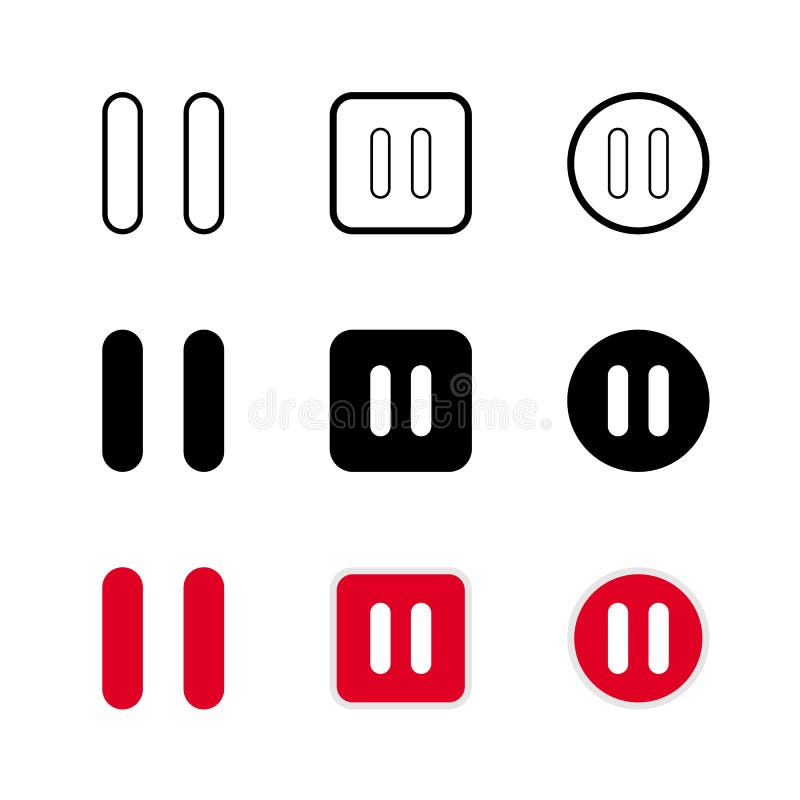 Pause Button Icon : Digital Theme, Technology Theme Stock Vector ...