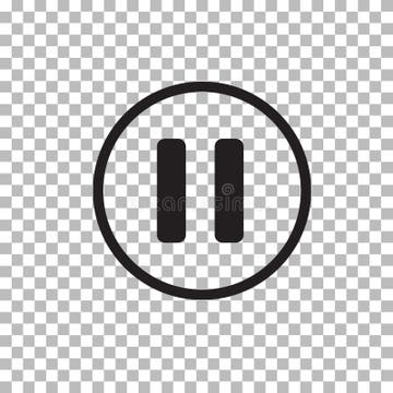 Pause Button Icon on Transparent Background. Pause Button Sign. Flat ...