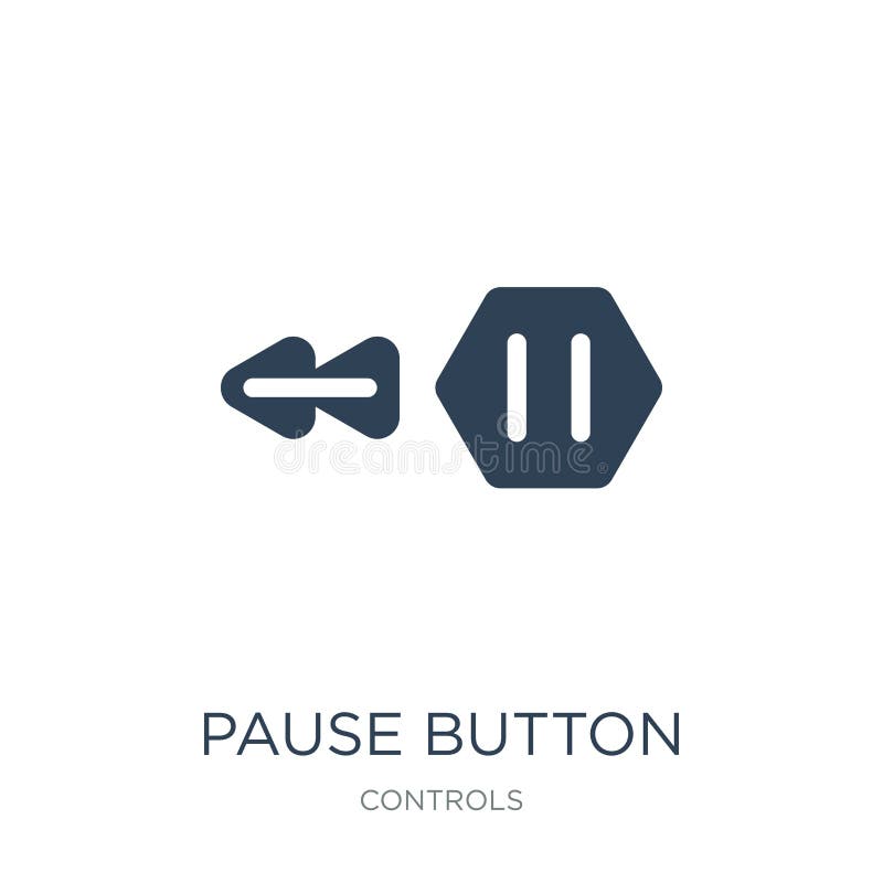 Pause Button Icon in Trendy Design Style. Pause Button Icon Isolated on ...