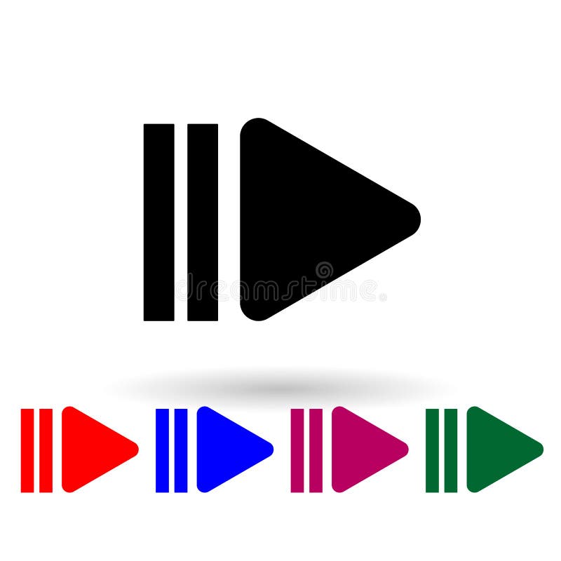 Pause Button Multi Color Icon. Simple Glyph, Flat Vector of Music ...