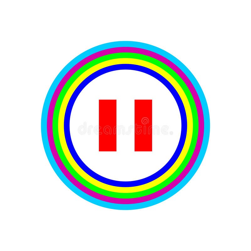 The Pause Button with a Rainbow Border, Usually for Videos and Music ...