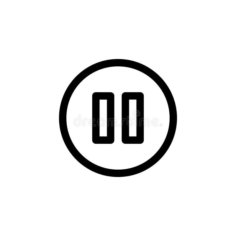 Pause Button Icon stock vector. Illustration of control - 181737713