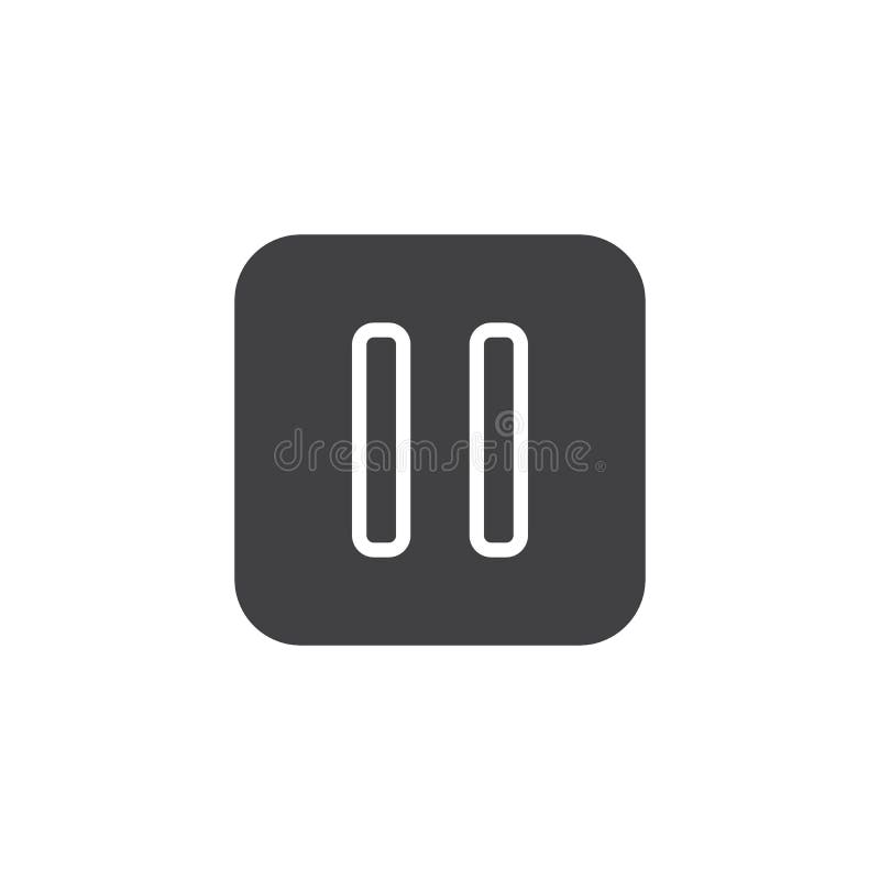 Pause button vector icon stock vector. Illustration of audio - 116072603