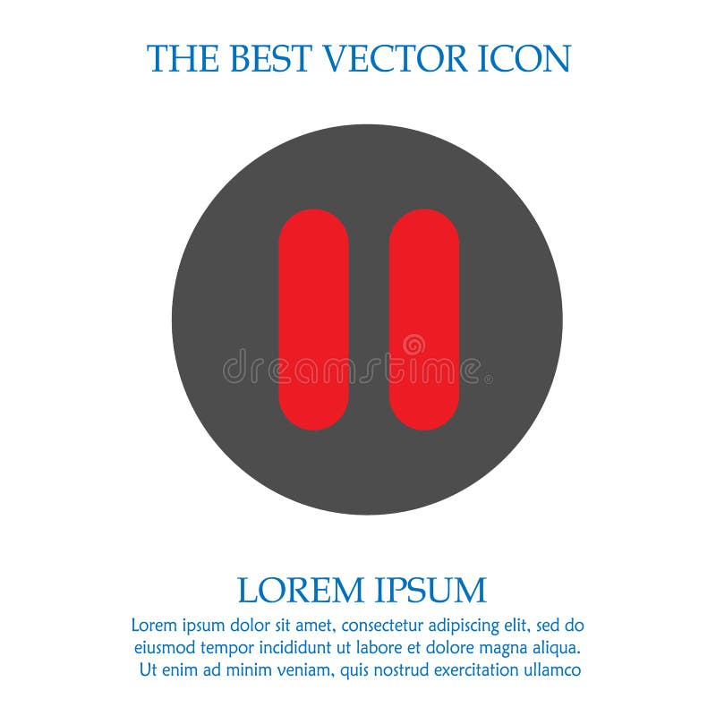 Pause Button Vector Icon. Vector Illustration EPS 10 Stock Vector ...