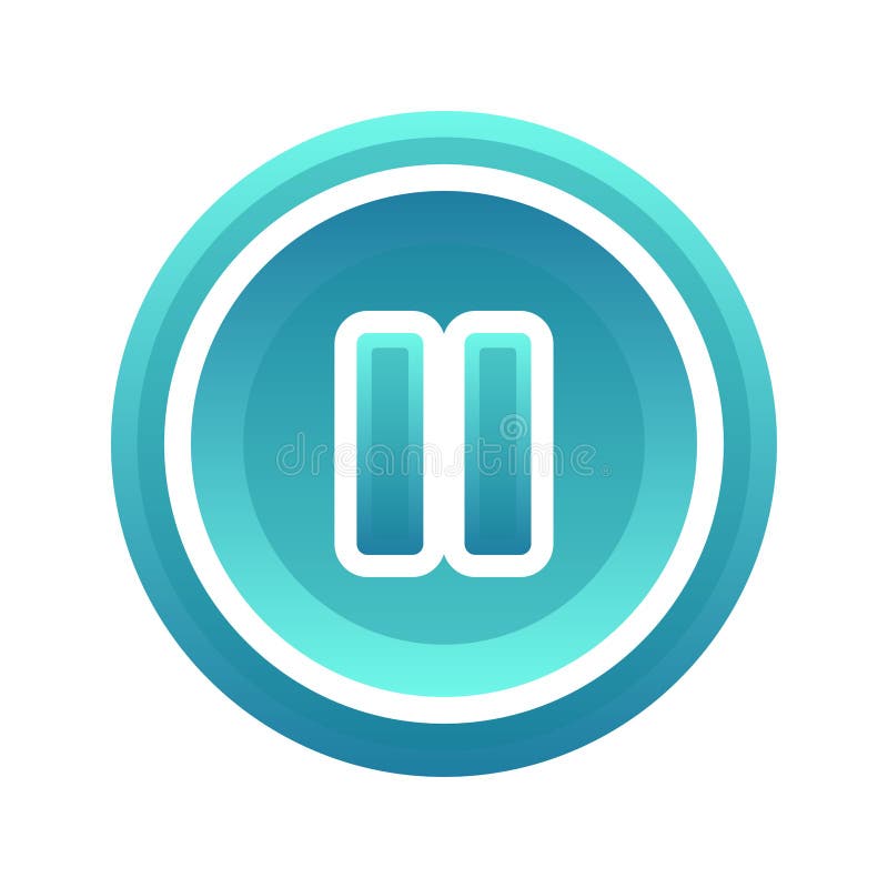 Pause Coin Logo Gradient Design Template Icon Stock Vector ...