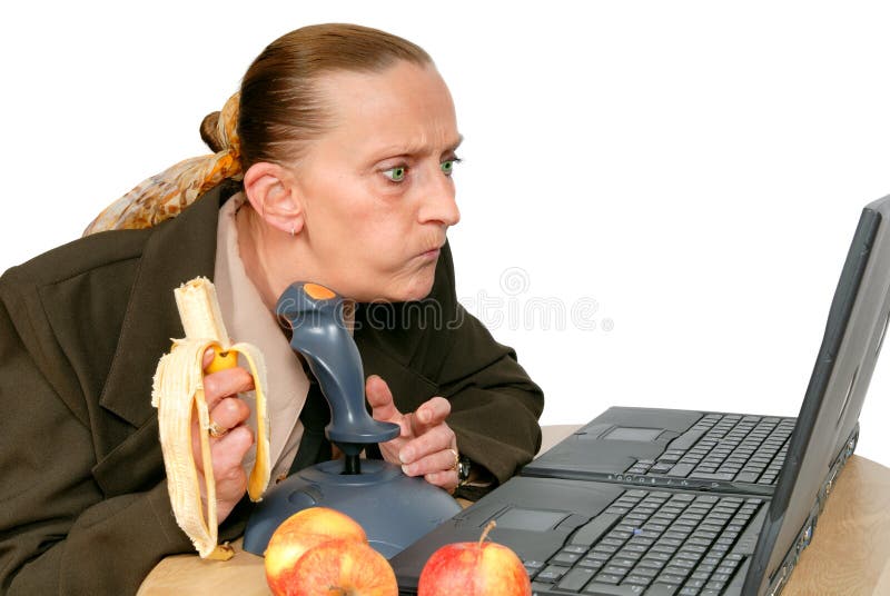 Pause De Midi De Femme D'affaires Image stock - Image du fruits ...