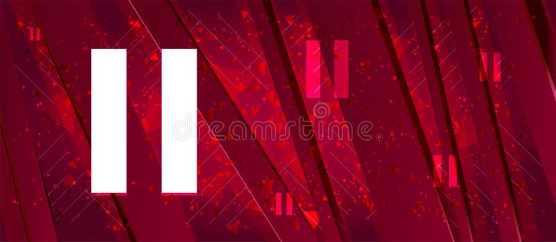 Pause Icon Abstract Design Bright Red Banner Background Stock Vector ...