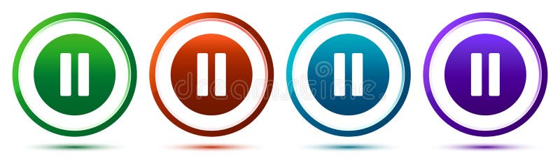 Pause Icon Elegant Green Round Button Vector Illustration Stock Vector ...