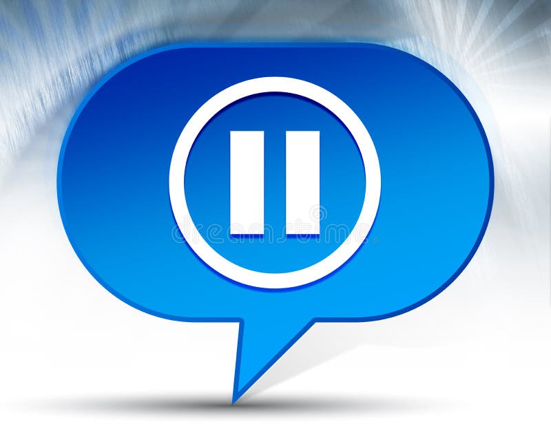 Pause Icon Blue Bubble Background Stock Illustration - Illustration of ...