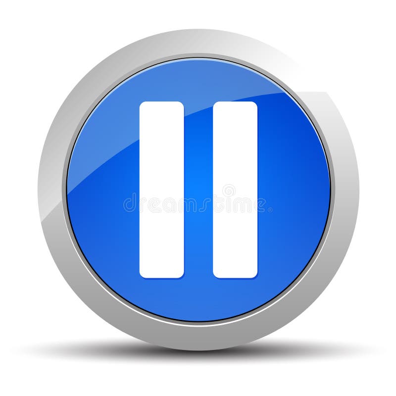 Pause Icon Blue Round Button Illustration Stock Illustration ...