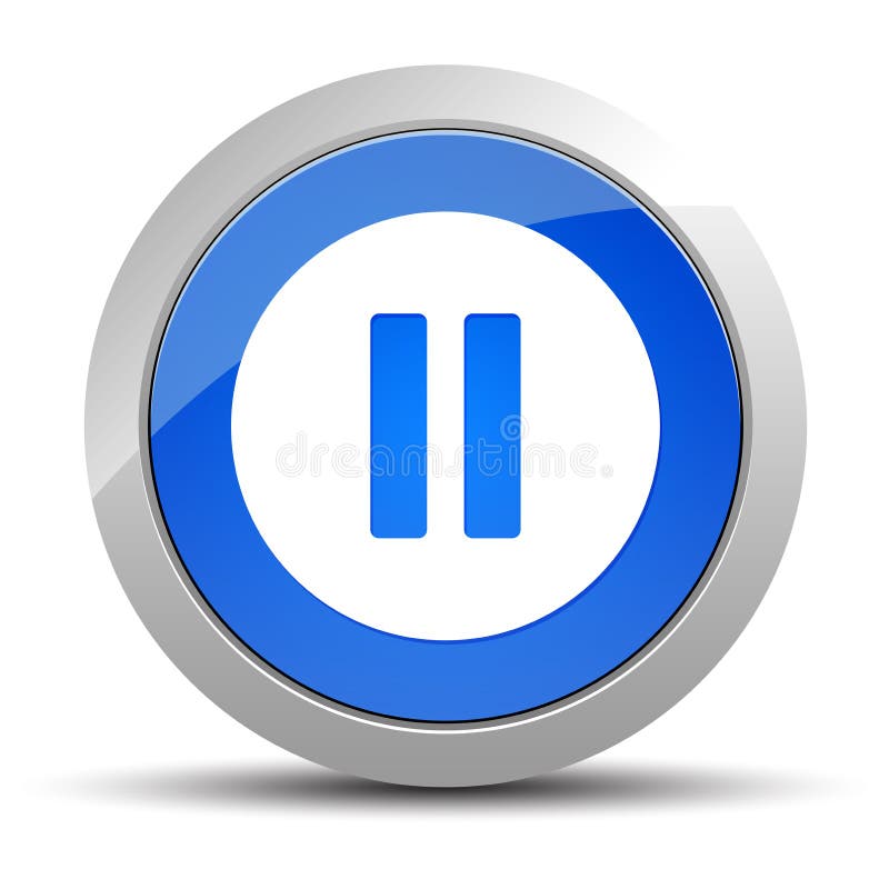 Pause Icon Blue Round Button Illustration Stock Illustration ...