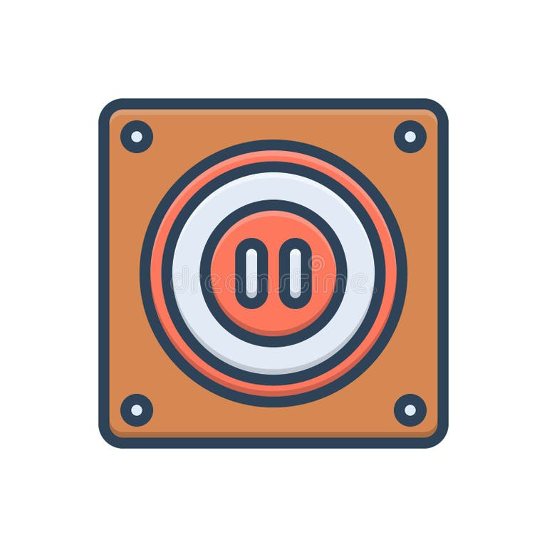 Color Illustration Icon for Pause, Pause Button and Player Stock ...