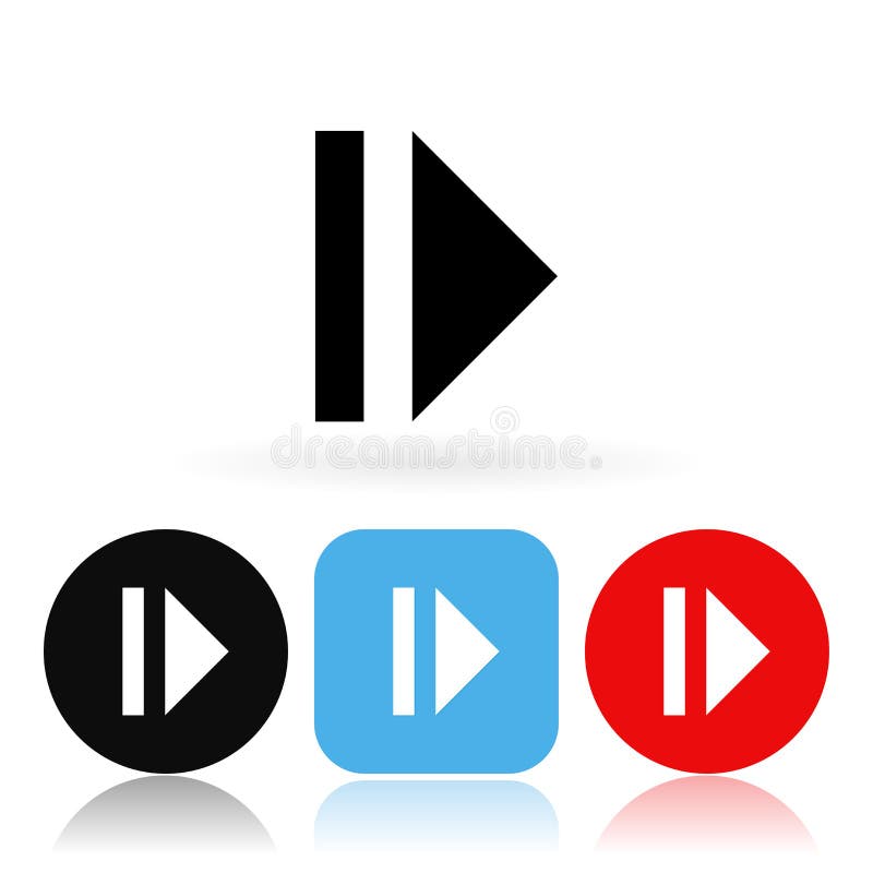 PAUSE Icon. Round Red Icon with Reflection Stock Vector - Illustration ...