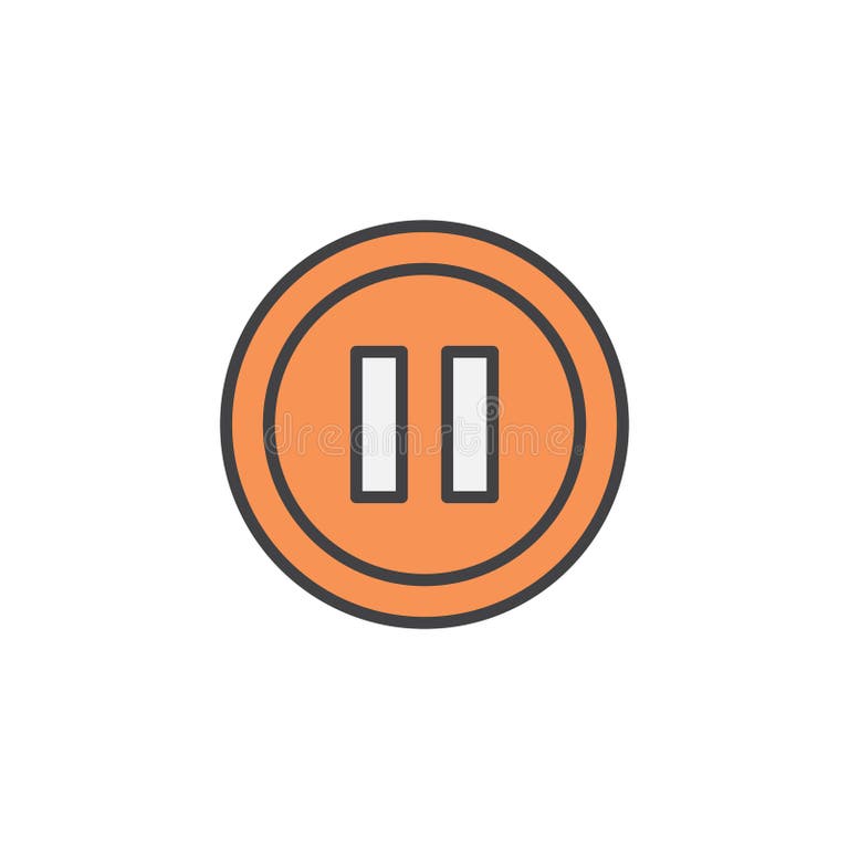 Pause Icon in Colored Version Stock Vector - Illustration of digital ...