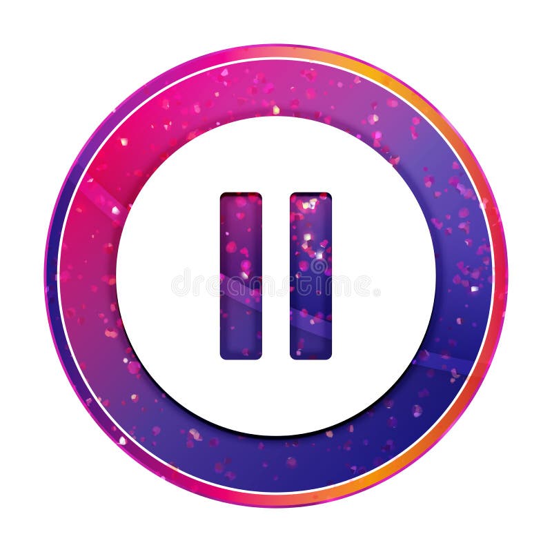 Pause Icon Lemon Lime Yellow Round Button Illustration Stock ...