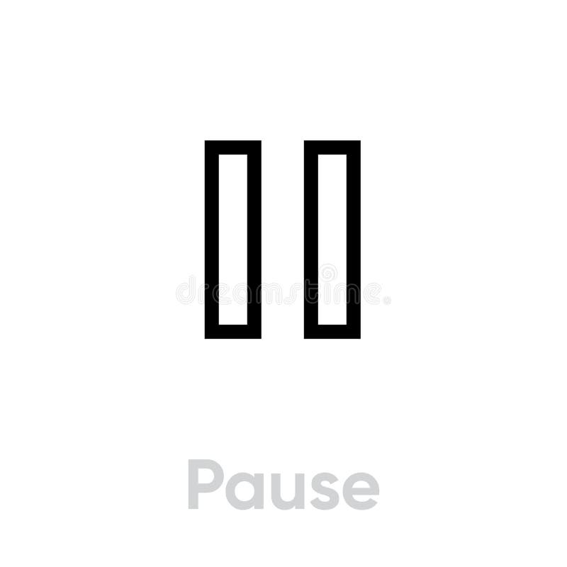 Pause Icon. Meida Player Button. Stock Vector - Illustration of chrome ...
