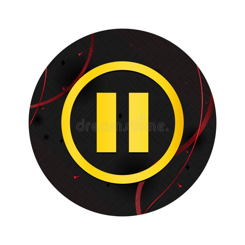 Pause Icon Elegant Black Round Button Stock Vector - Illustration of ...