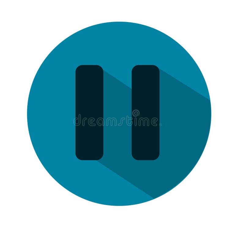 Pause Icon Flat Illustration. Blue Icon. Vector Illustration Stock ...