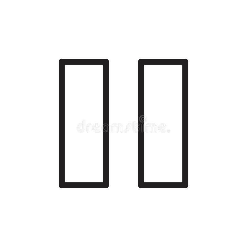 Pause Icon Flat Line Illustration Stock Vector - Illustration of pause, clipart: 341551525