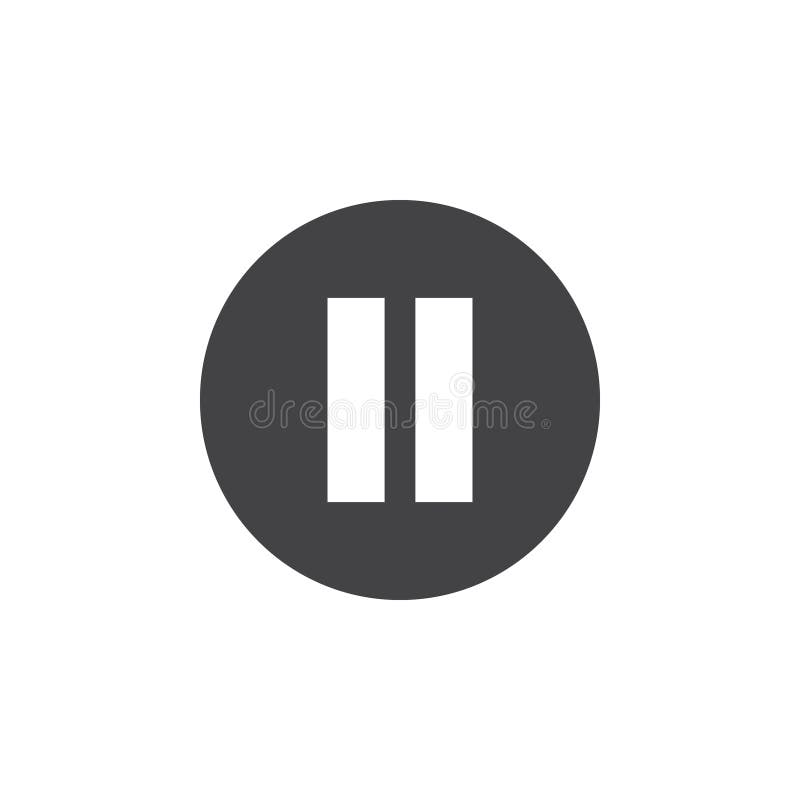 Pause Icon Flat Simple Outline Set Stock Illustration - Illustration of ...